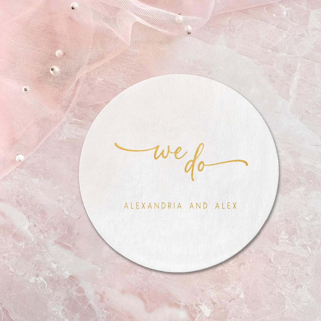 We Do Wedding Reception Coasters, Foil Stamped Coasters, Bridal Shower ...