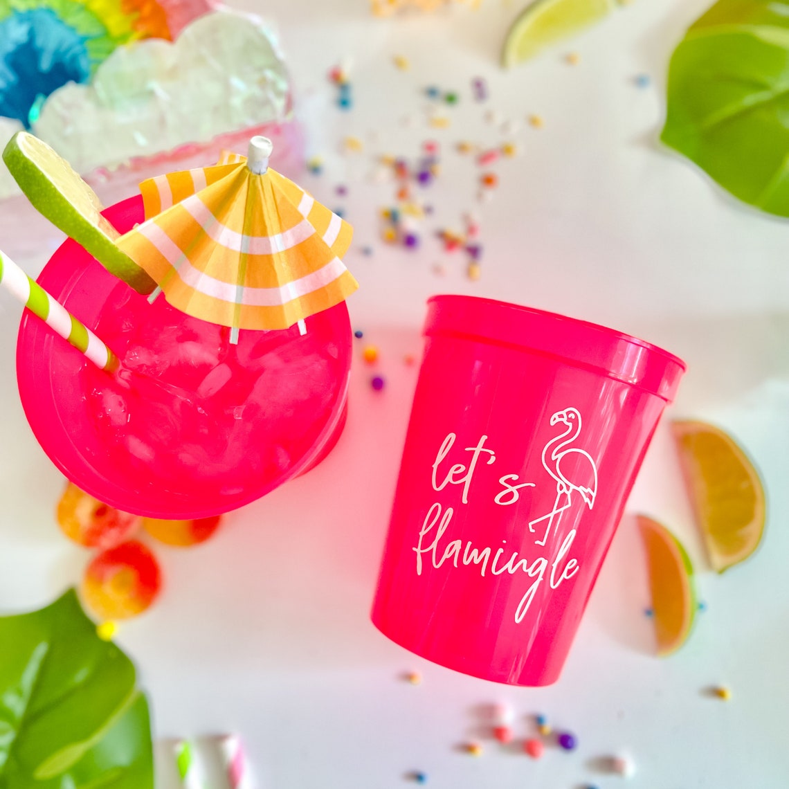 Let's Flamingle Flamingo Stadium Cups Set of 8 Ready - Etsy