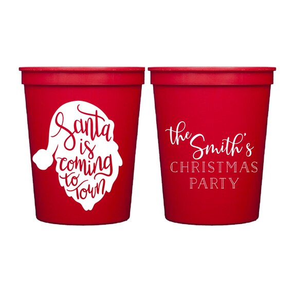 Santa is Coming to Town Personalized Christmas Stadium Cup | Etsy