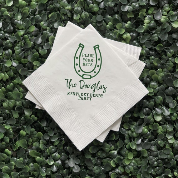 Place Your Bets - Kentucky Derby Personalized Napkin, Derby Cocktails ...