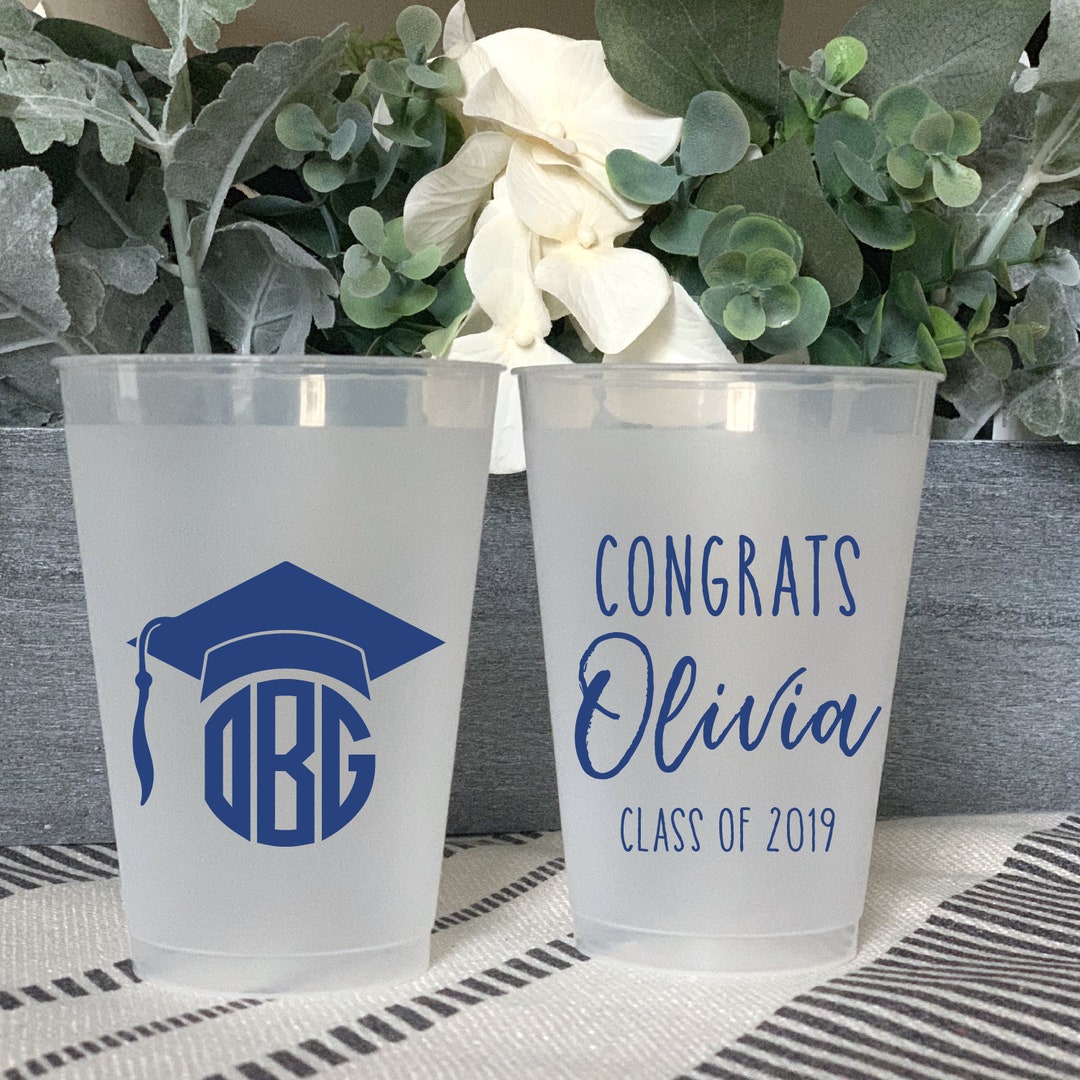 Graduation Monogram Cup Personalized Graduation Plastic Party ...