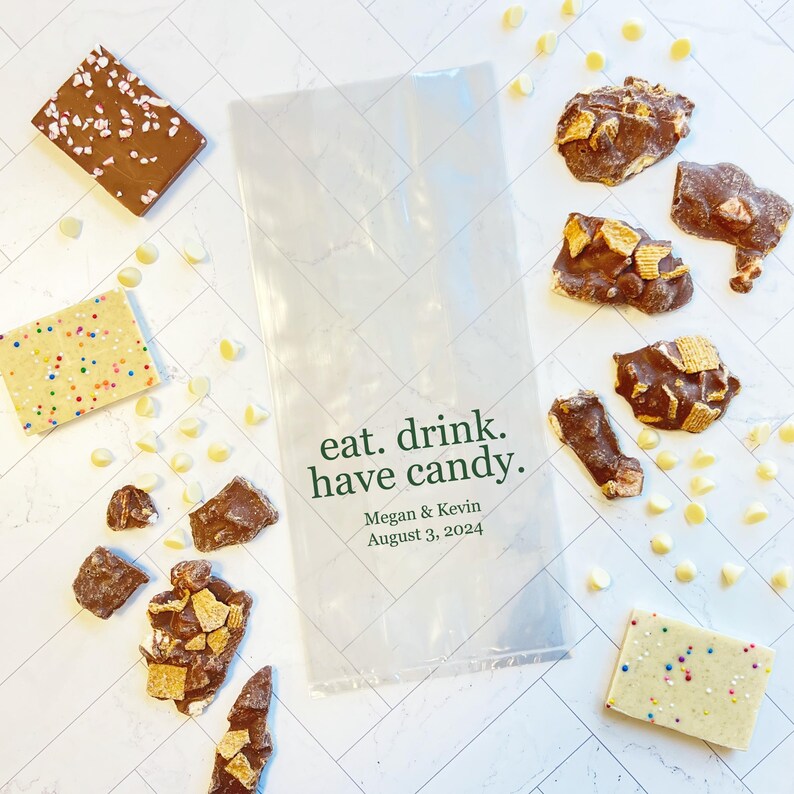 Clear Cellophane Bags: Personalized Wedding and Party Favors - Printed ...