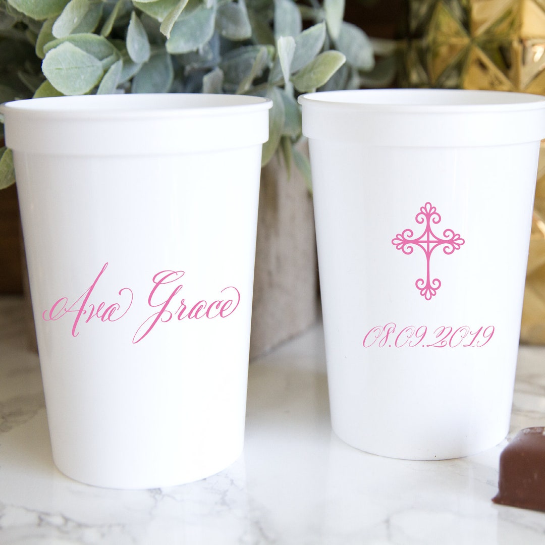 God Bless Personalized Christening/baptism Stadium Cups, Personalized ...