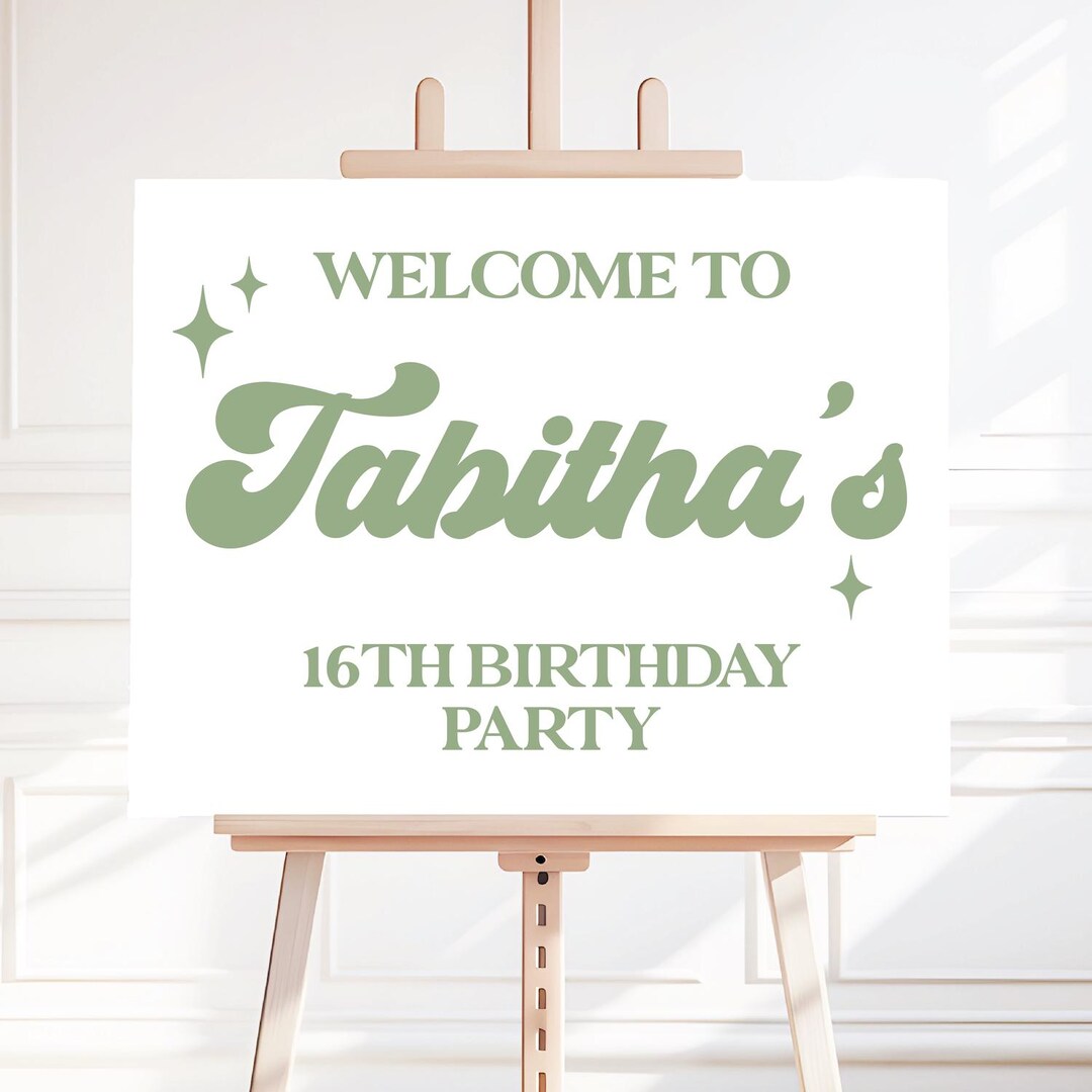 Retro Teen Birthday Welcome Sign - Acrylic Sweet 16 Party Decor - Etsy