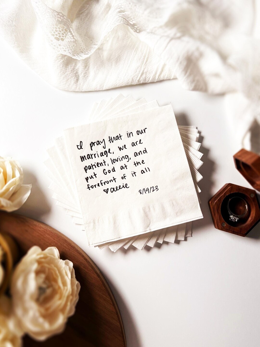Custom Handwritten Wedding Napkins, Foil Pressed Napkins, Wedding ...