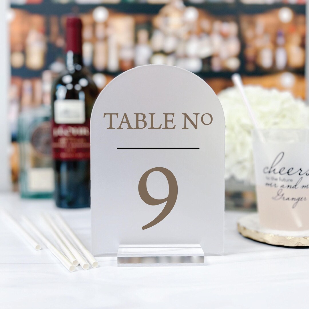Classic Block Arched Acrylic Table Numbers, Table Numbers, Acrylic Sign ...