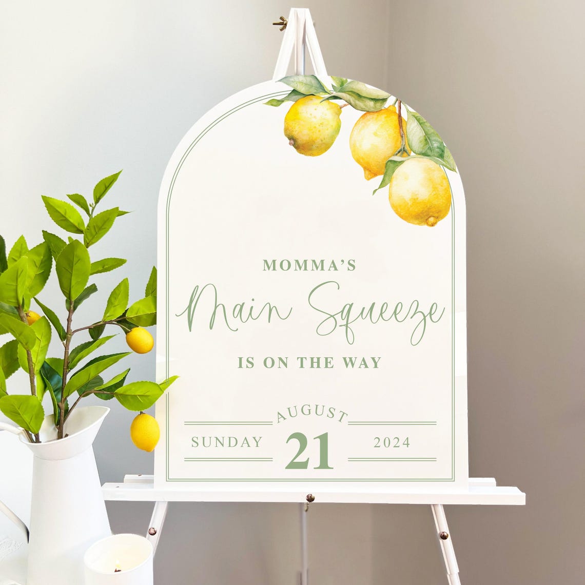 Welcome Sign: Personalized Lemon Baby Shower (acrylic, Custom Text) - Etsy