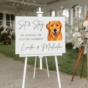 Personalized Pet Wedding Sign, Acrylic (custom Dog Illustration) - Etsy