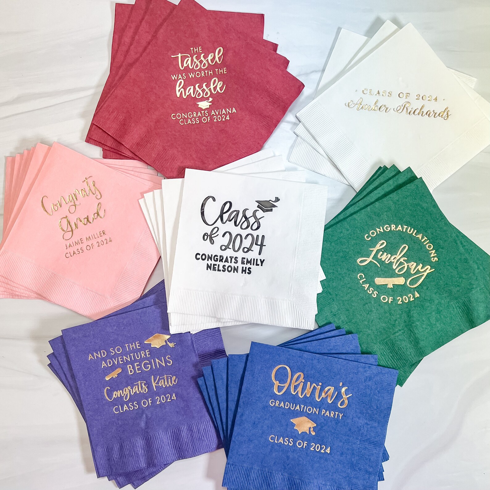 Congrats Grad Personalized Graduation Napkins Graduation - Etsy