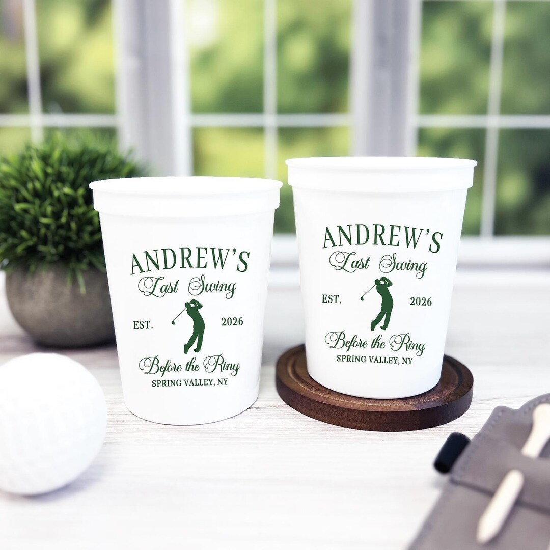 Golf Bachelor Party Stadium Cups, Custom Text (16oz or 22oz Sizes) - Etsy