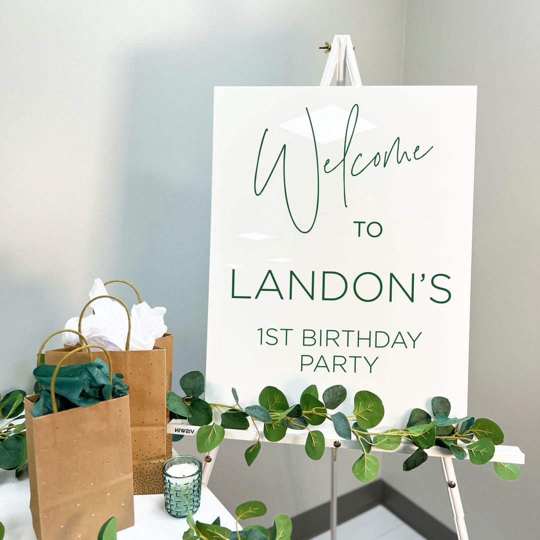 Kid's Birthday Party Welcome Acrylic Sign, Acrylic Birthday Sign ...