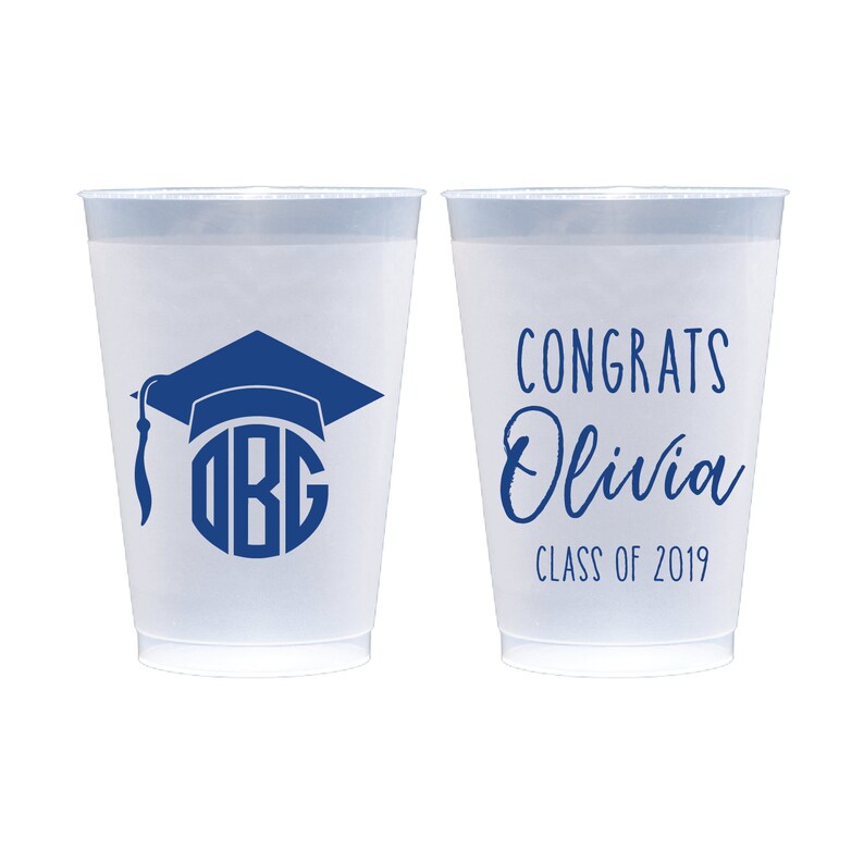 Graduation Monogram Cup Personalized Graduation Plastic | Etsy