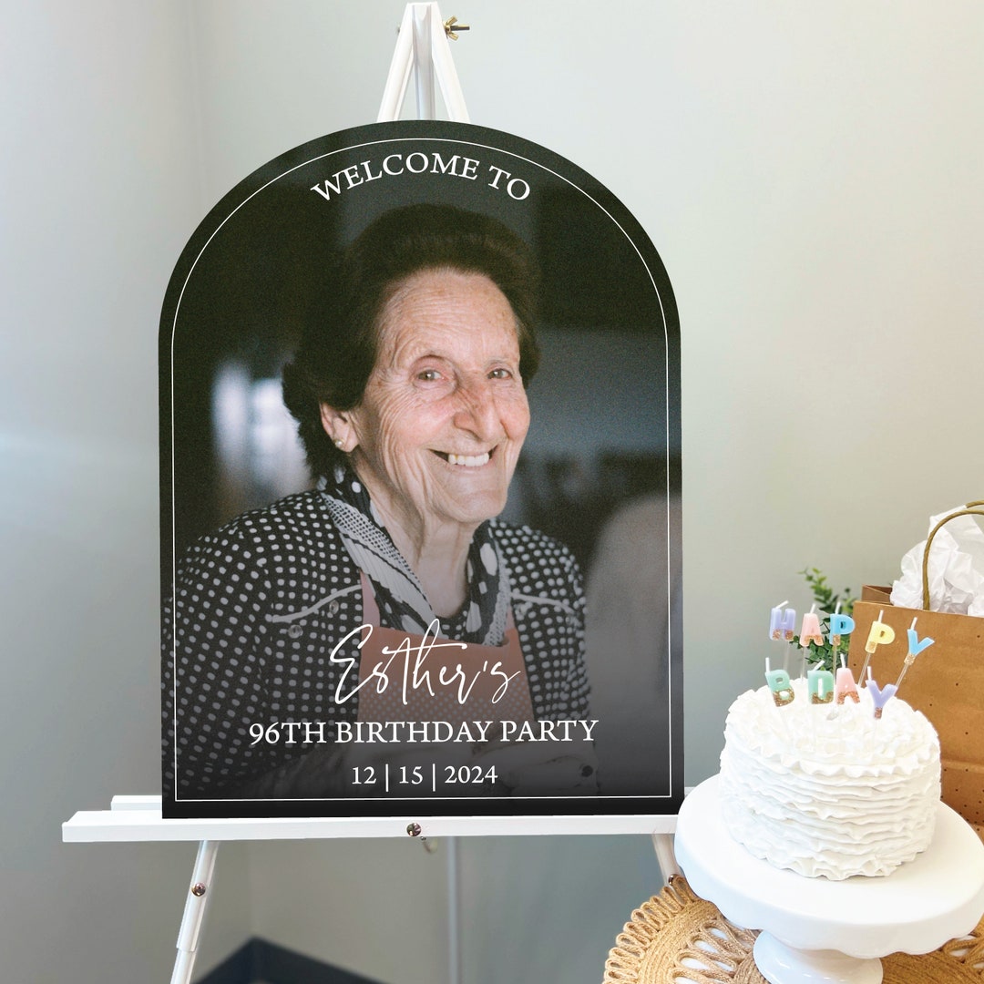 Arched Birthday Photo Welcome Sign Birthday Sign, Adult Birthday Sign ...