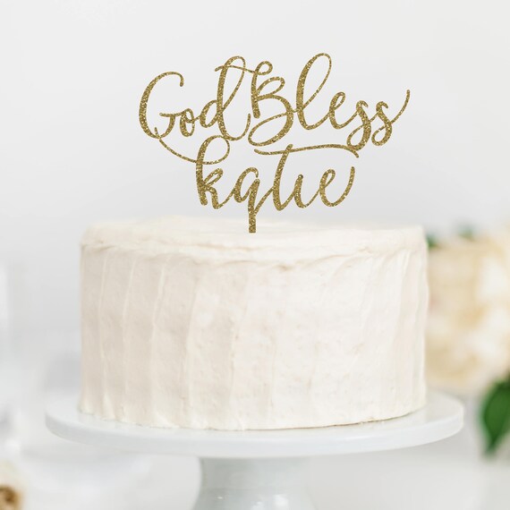 Personalized God Bless Acrylic Cake Topper, Baptism, Baby Dedication ...