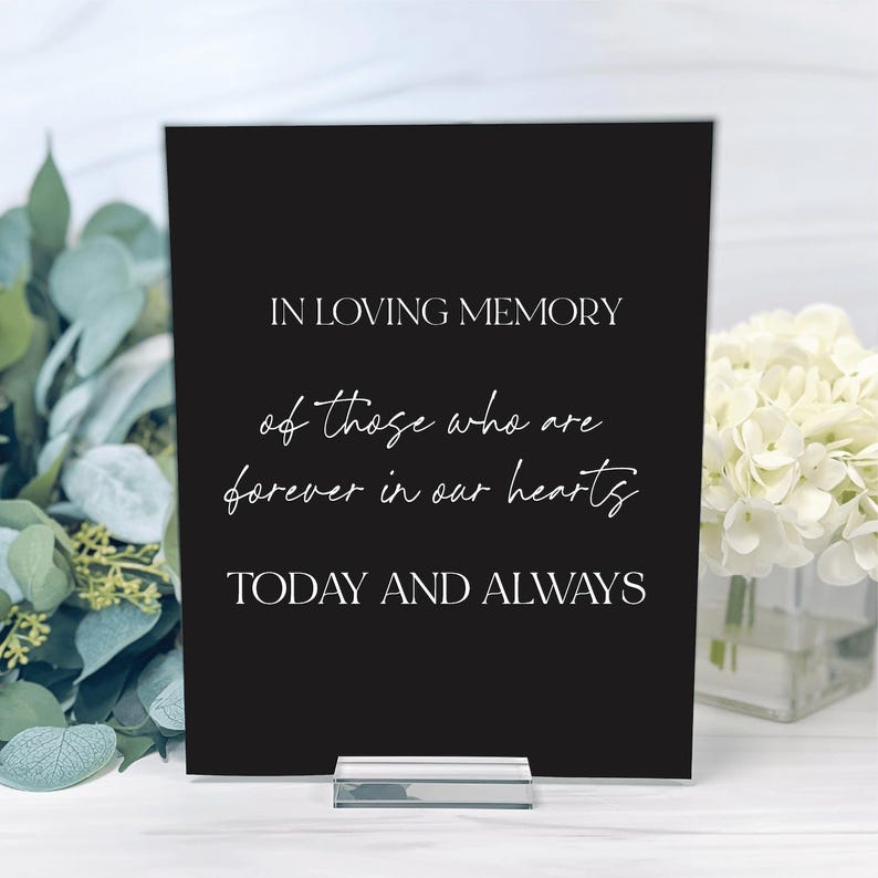 Memorial Table Sign: Acrylic Wedding Remembrance (custom Text) - Etsy