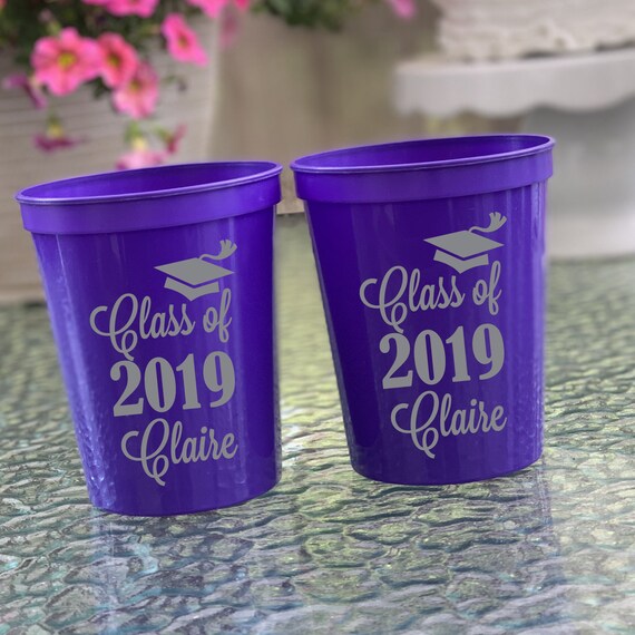 Graduation Personalized Stadium Plastic Cups - Graduation Favor Stadium ...