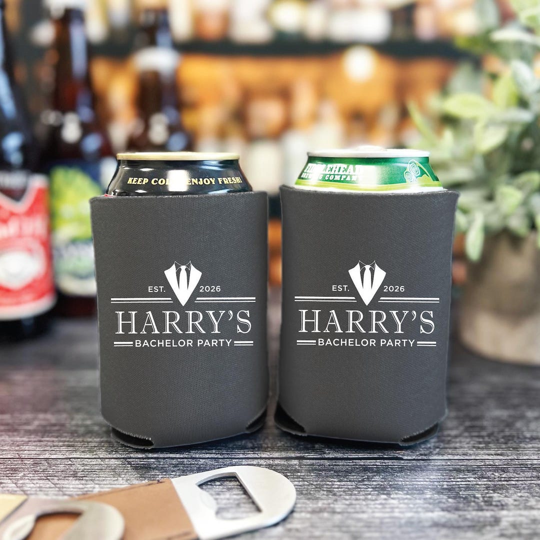 Bachelor Party Can Coolers, Tuxedo Design (custom Groomsmen Drink ...