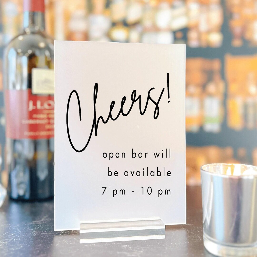 Open Bar Wedding Sign, Signature Drink Bar Menu, Wedding Bar Menu ...
