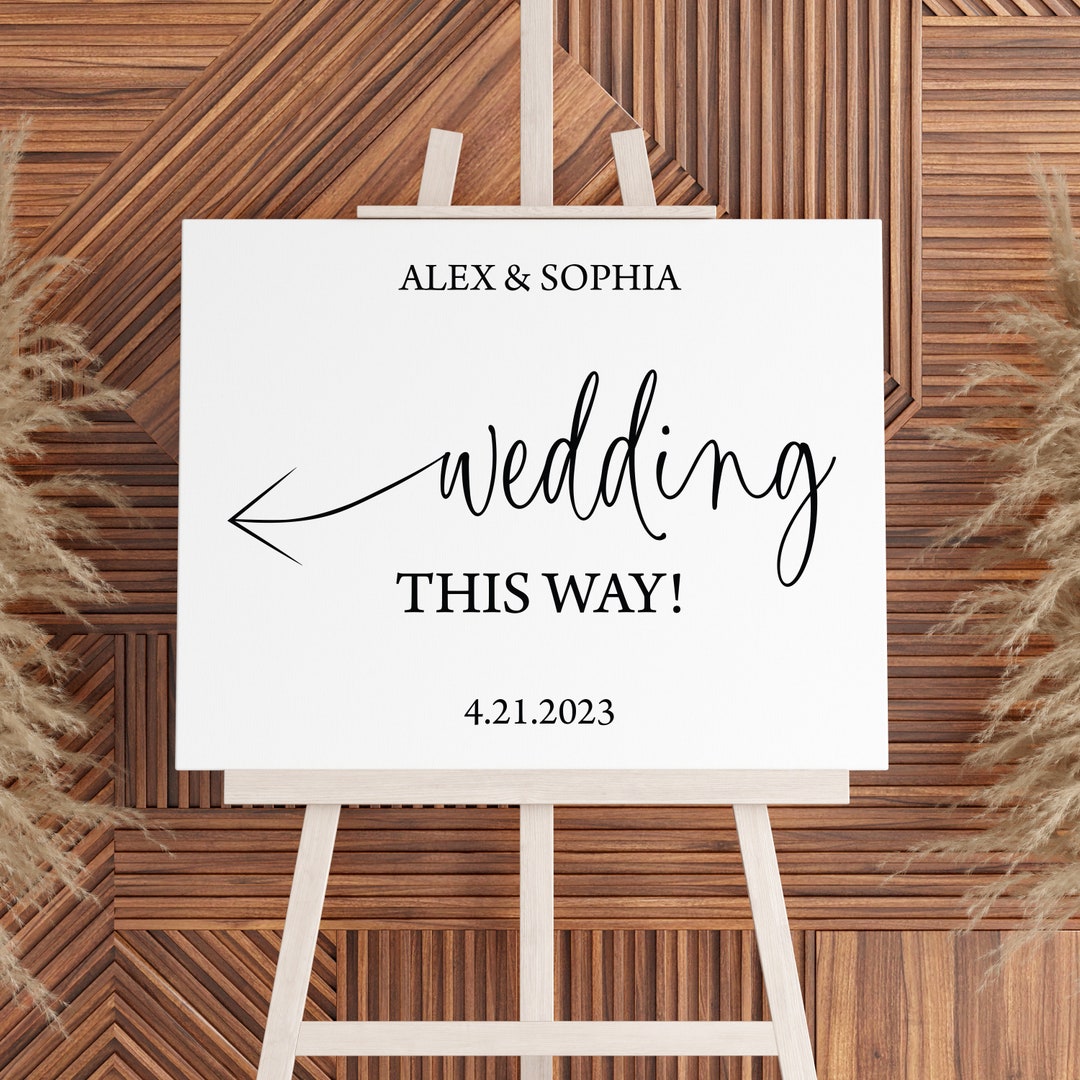 Wedding This Way Directional Ceremony Sign, Welcome Sign, Wedding ...