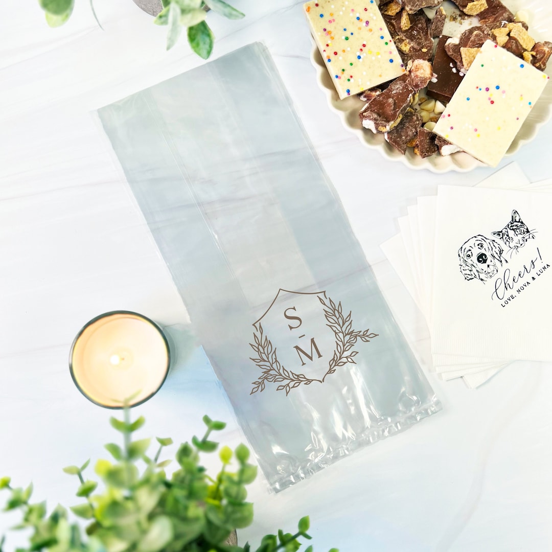Custom Initials Personalized Wedding Cellophane Bags, Wedding Logo ...