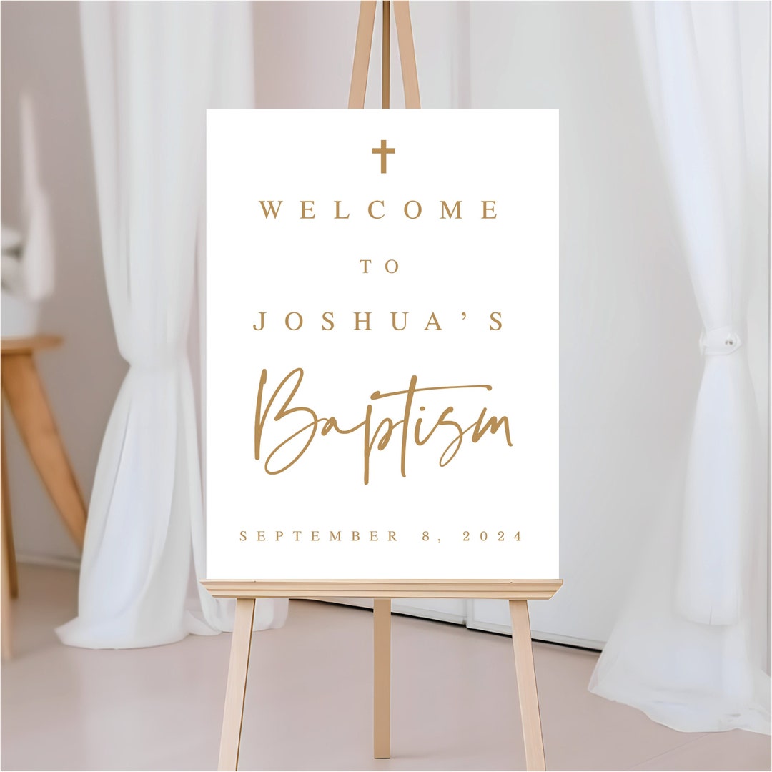 Modern Baptism Welcome Sign Baptism Sign, Baptism Welcome, Christening ...