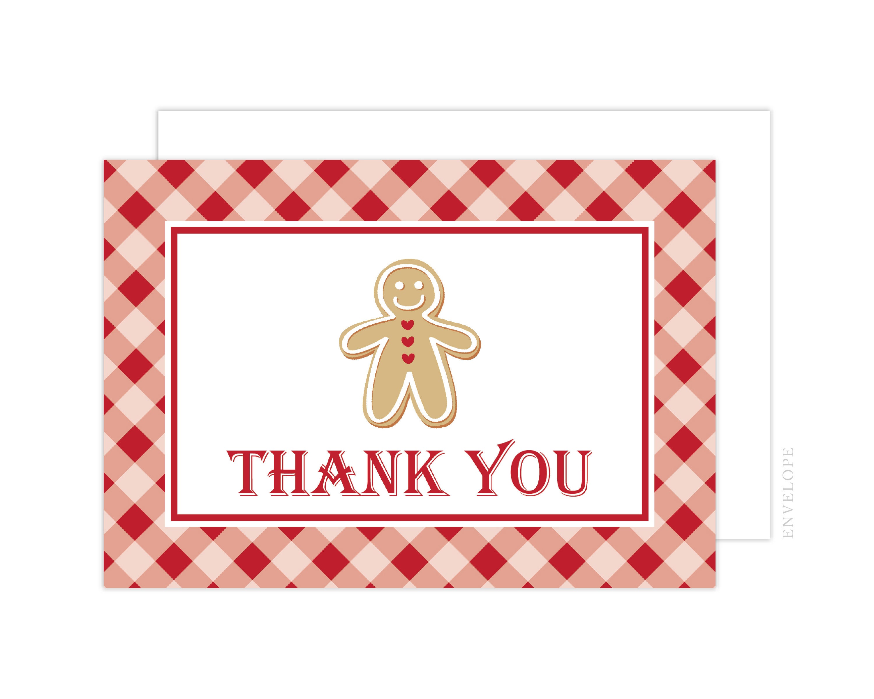 Gingerbread Thank You Card Cookie Decorating Christmas Thank | Etsy