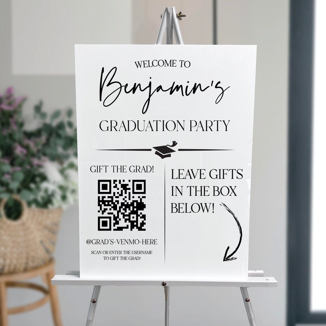 Custom QR Code Graduation Photo Personalized Acrylic Sign, Graduation ...