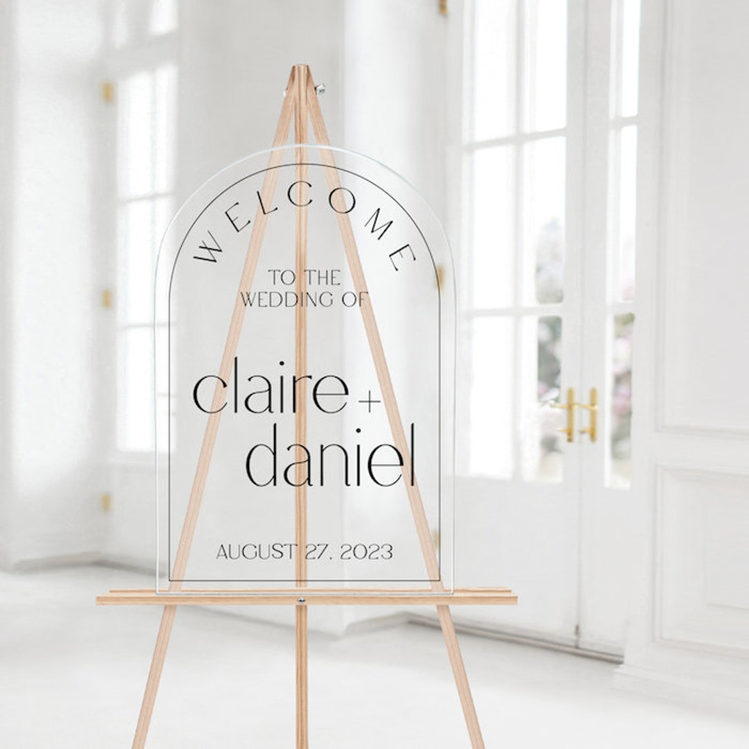 Minimalist Arched Acrylic Welcome Sign, Welcome Sign, Wedding Acrylic ...