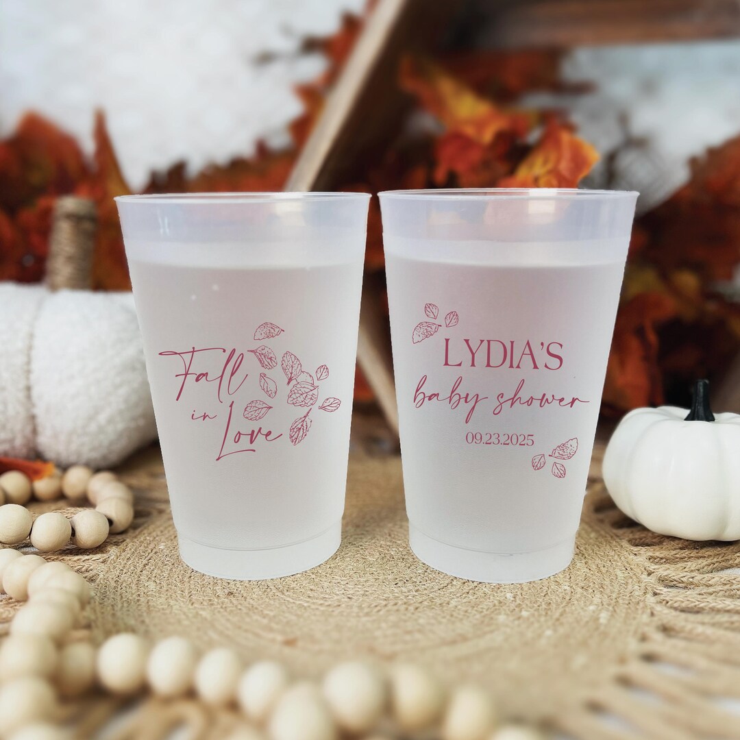 Fall in Love - Personalized Baby Shower Shatterproof Cups, Baby Shower ...