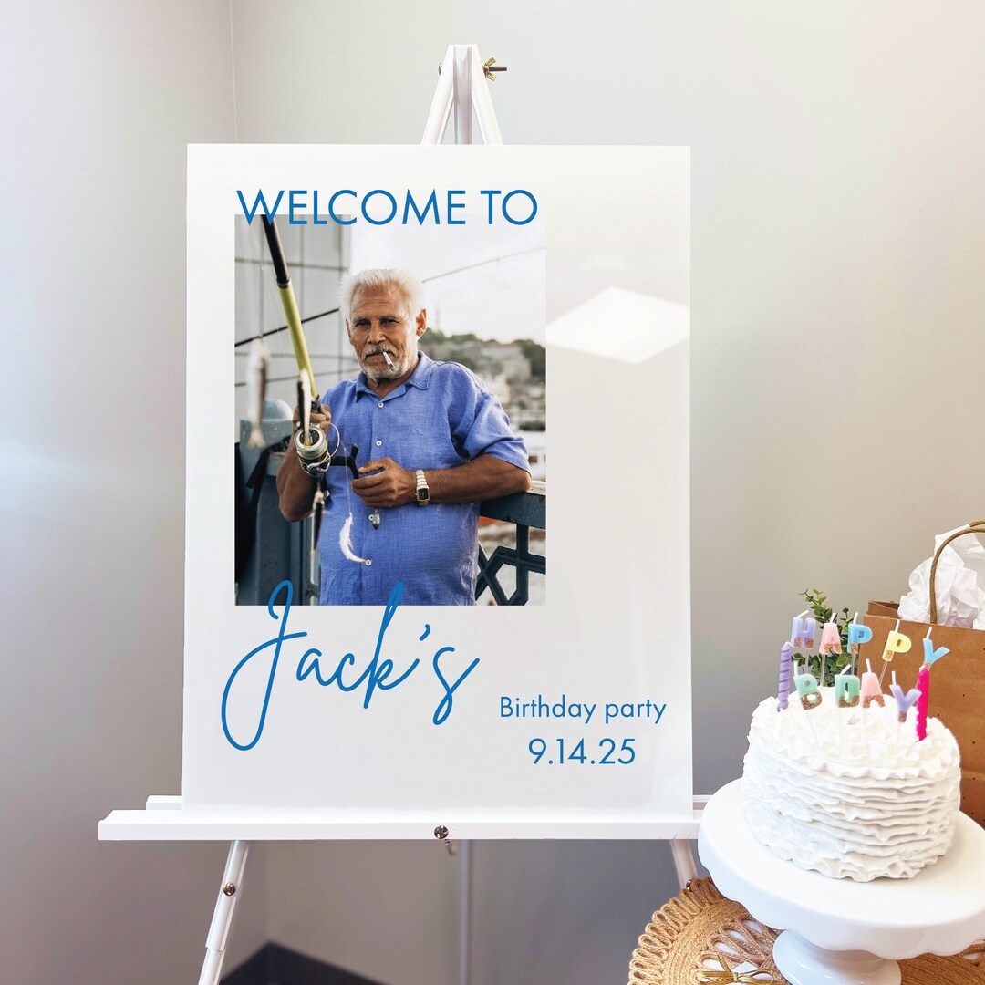 Modern Birthday Photo Welcome Sign Birthday Sign, Adult Birthday Sign ...