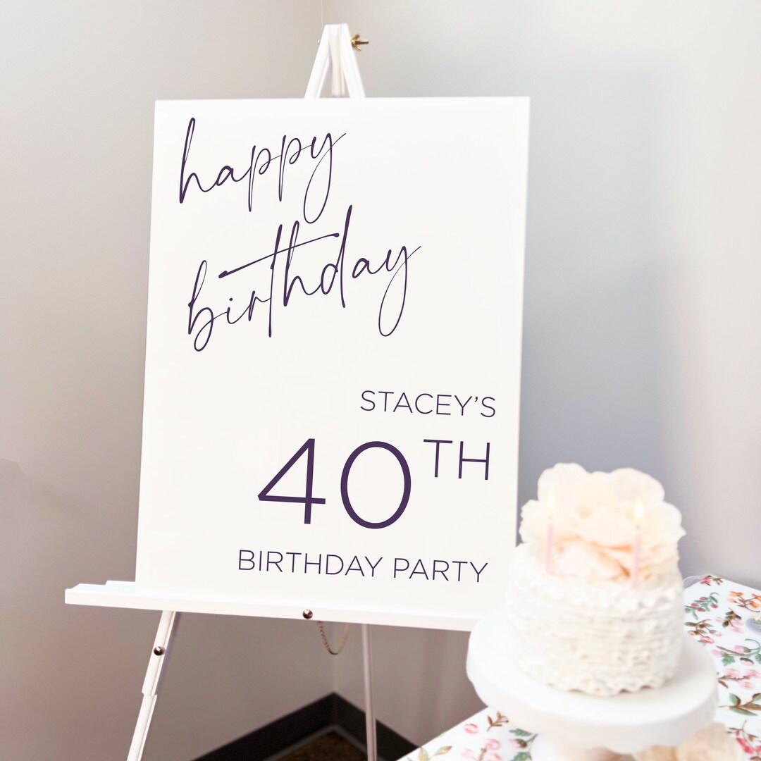 Modern Personalized Happy Birthday Acrylic Sign, Acrylic Birthday Sign ...
