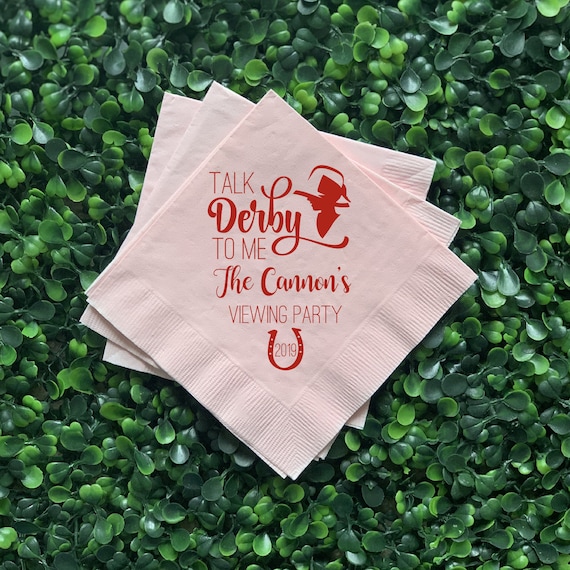 Talk Derby to Me - Kentucky Derby Personalized Napkin, Derby Cocktails ...