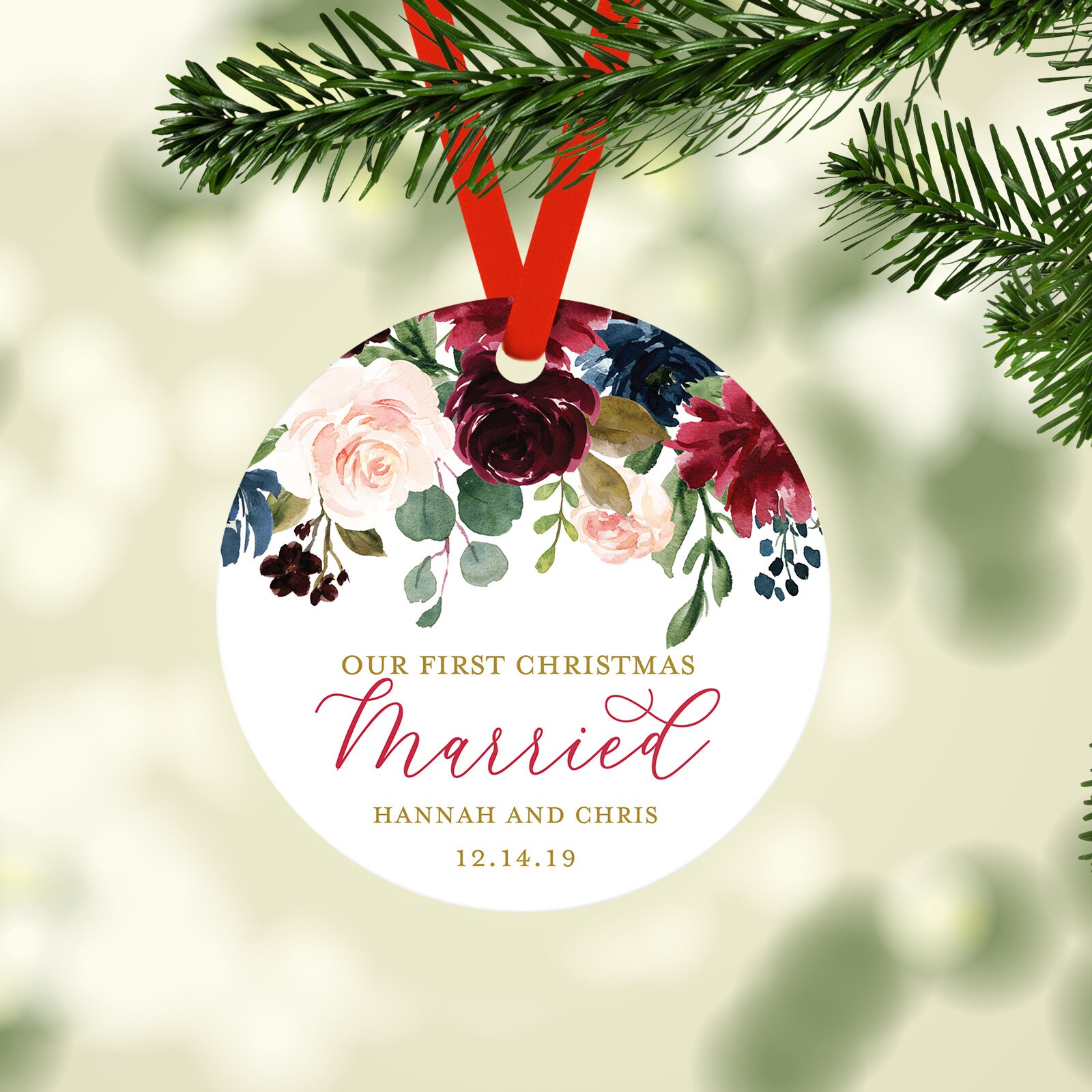 Personalized First Married Christmas Ornament Personalized Mr | Etsy