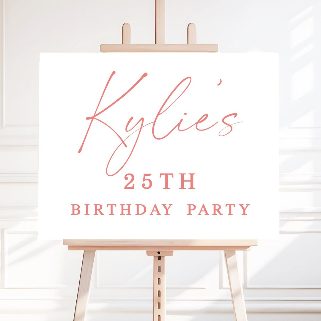 Elegant Happy Birthday Acrylic Sign - Birthday Party, Party Welcome ...