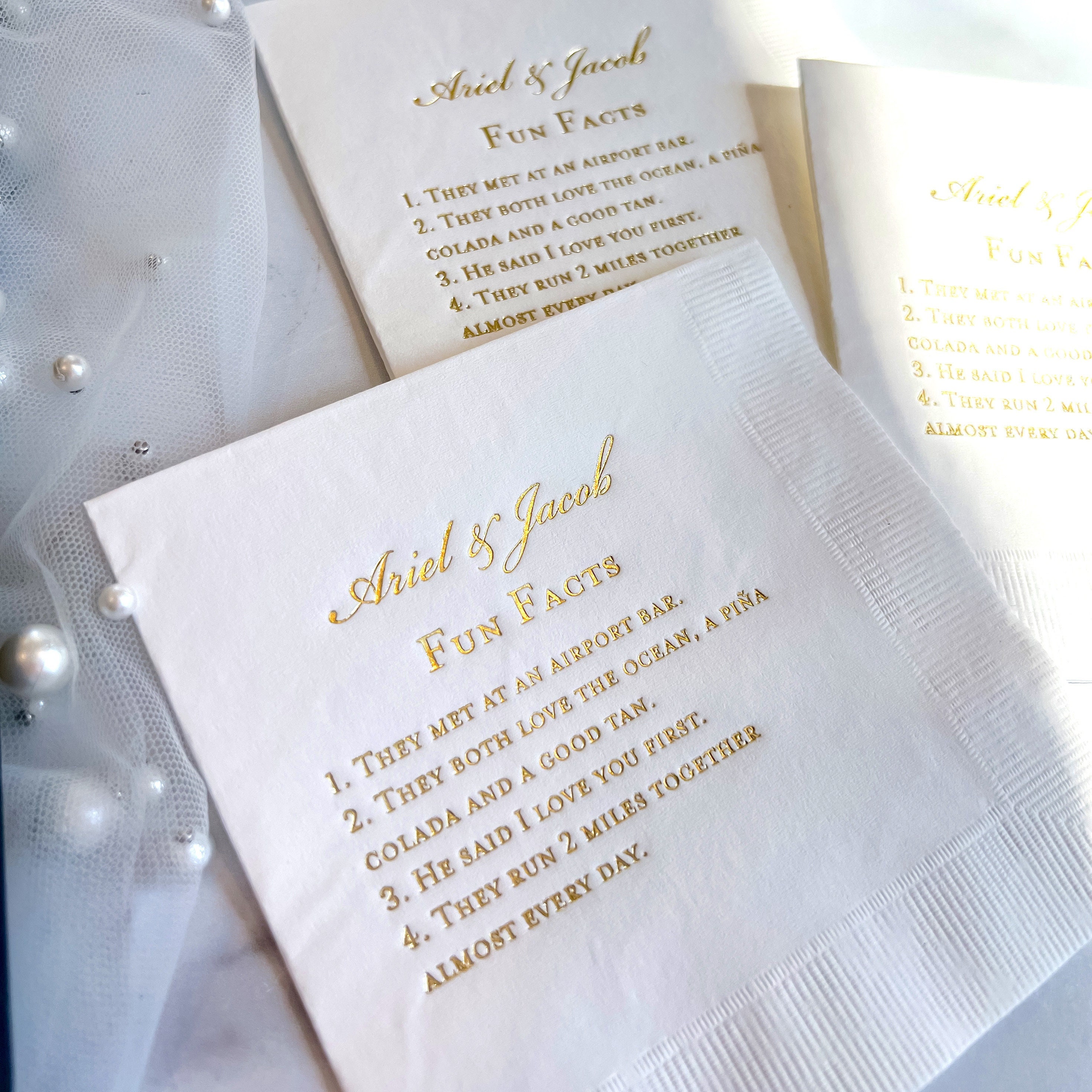 Fun Facts Personalized Wedding Napkins Bridal Shower - Etsy UK