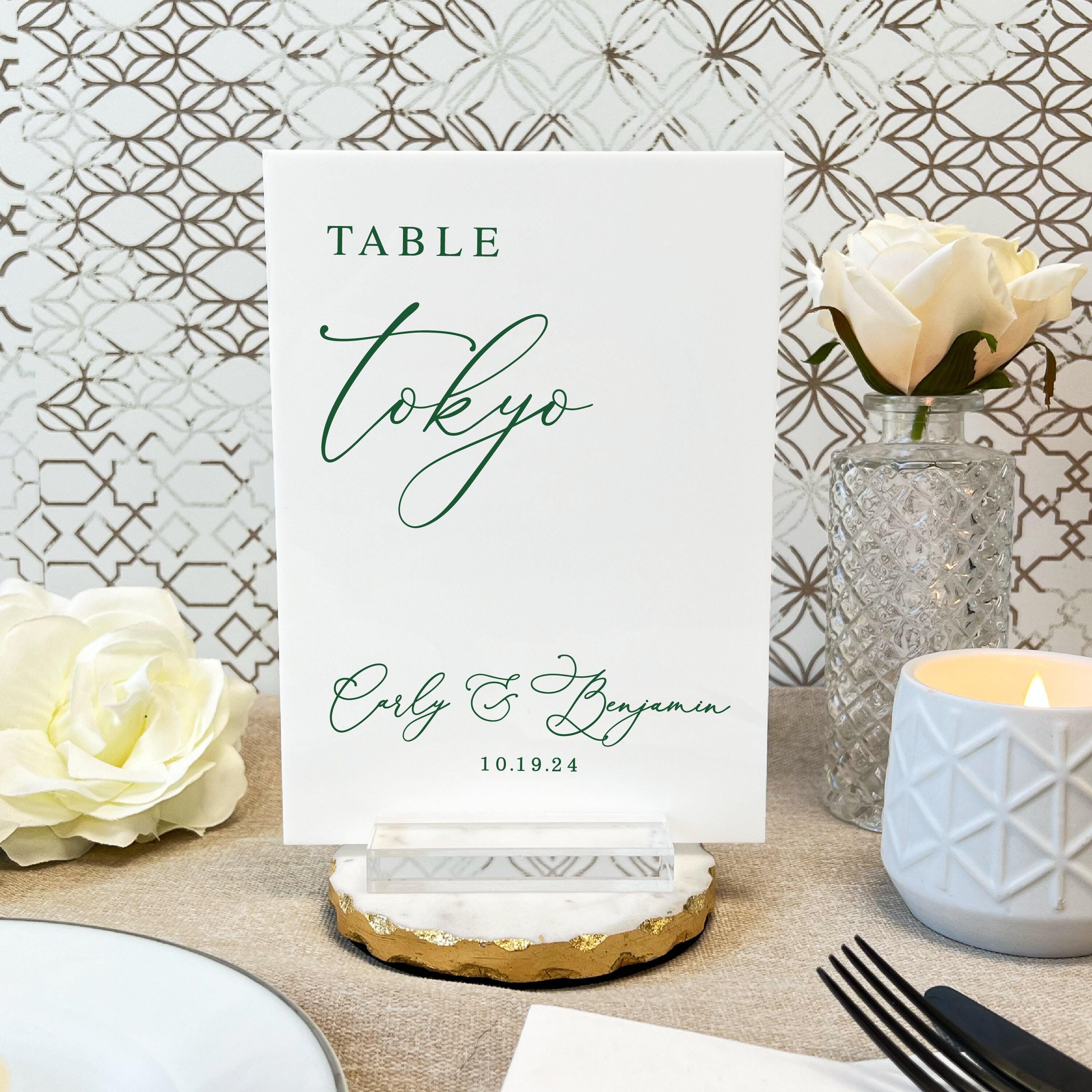 City Wedding Table Signs, Acrylic (custom Fonts & Colors) - Etsy