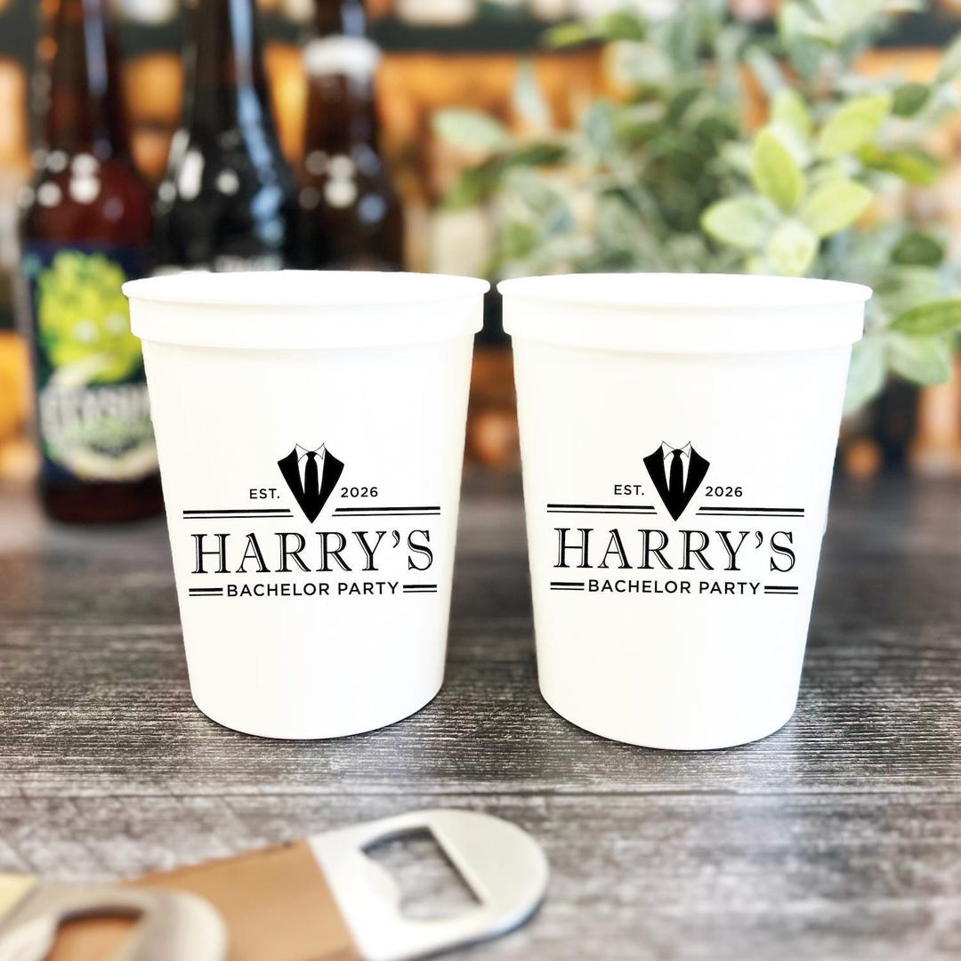Bachelor Party Stadium Cups: Custom Tuxedo Design - Wedding Favors - Etsy