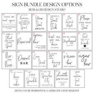 Simplistic Script Wedding Sign Bundle 8x10, Wedding Signs, Sign Bundle ...