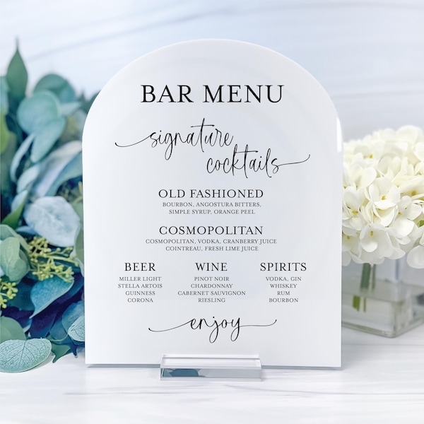 Acrylic Custom Menus - Etsy