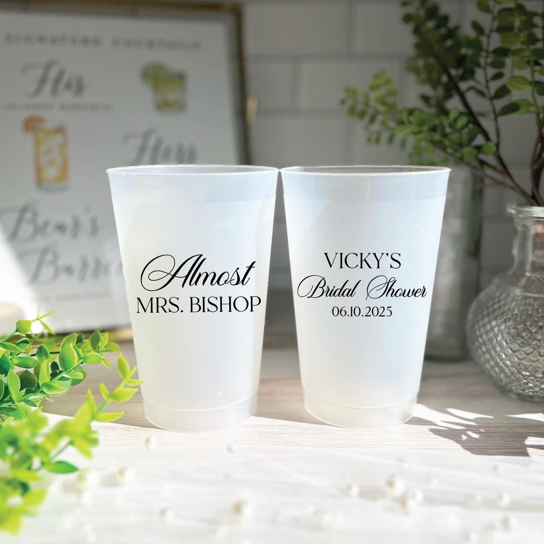 Personalized Bridal Shower Cups: Almost Mrs Design (custom, Durable) - Etsy