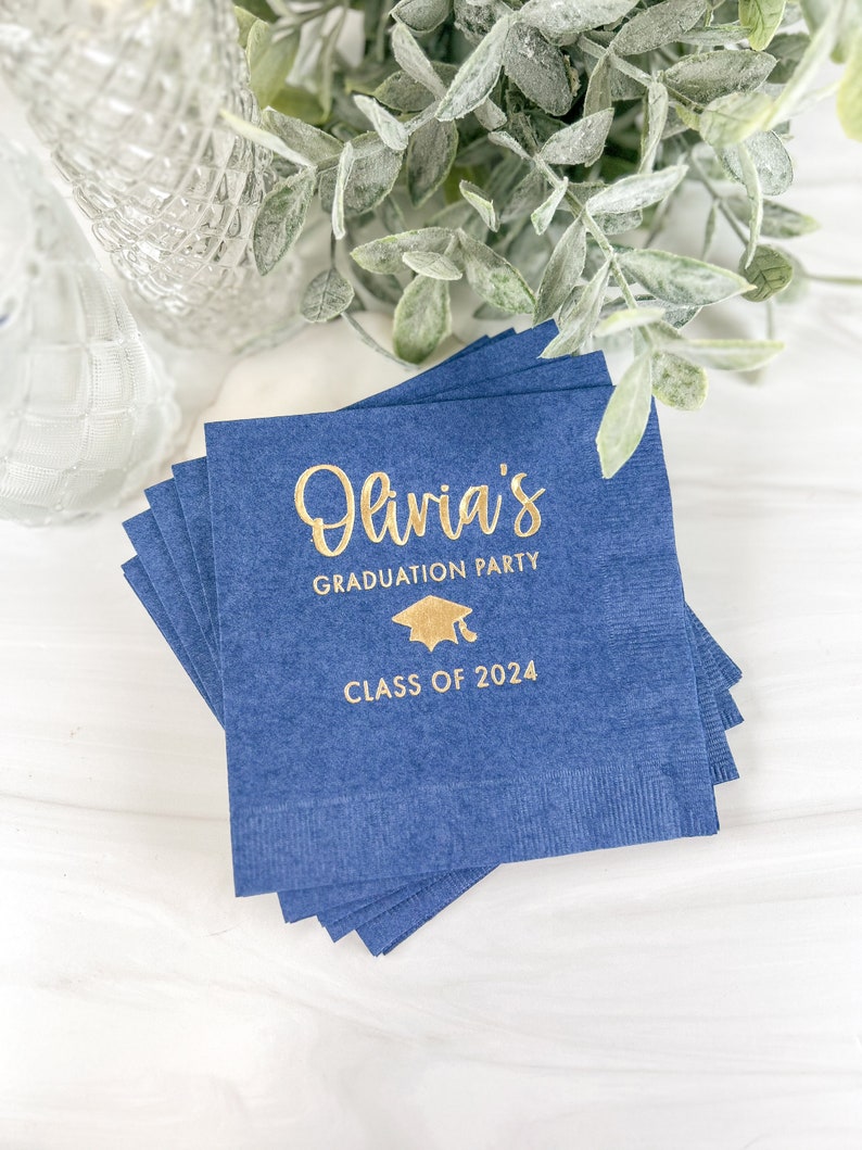 Congrats Grad Personalized Graduation Napkins Graduation - Etsy