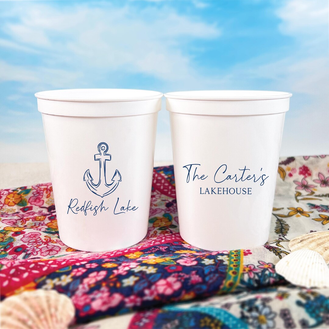 Nautical Party Stadium Cups, Custom Printed (16oz or 22oz) - Etsy