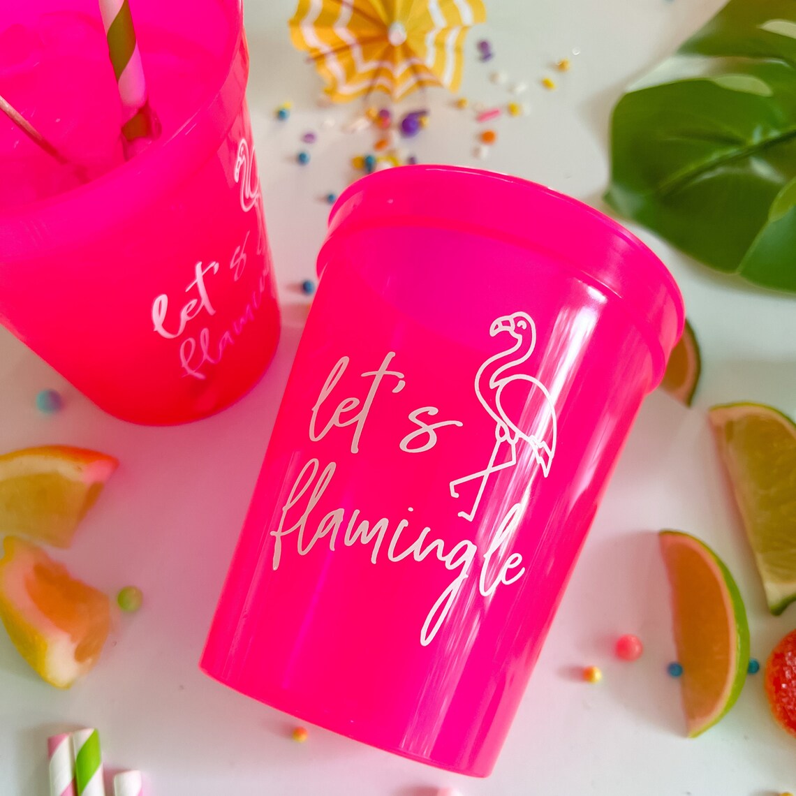 Let's Flamingle Flamingo Stadium Cups Set of 8 Ready - Etsy