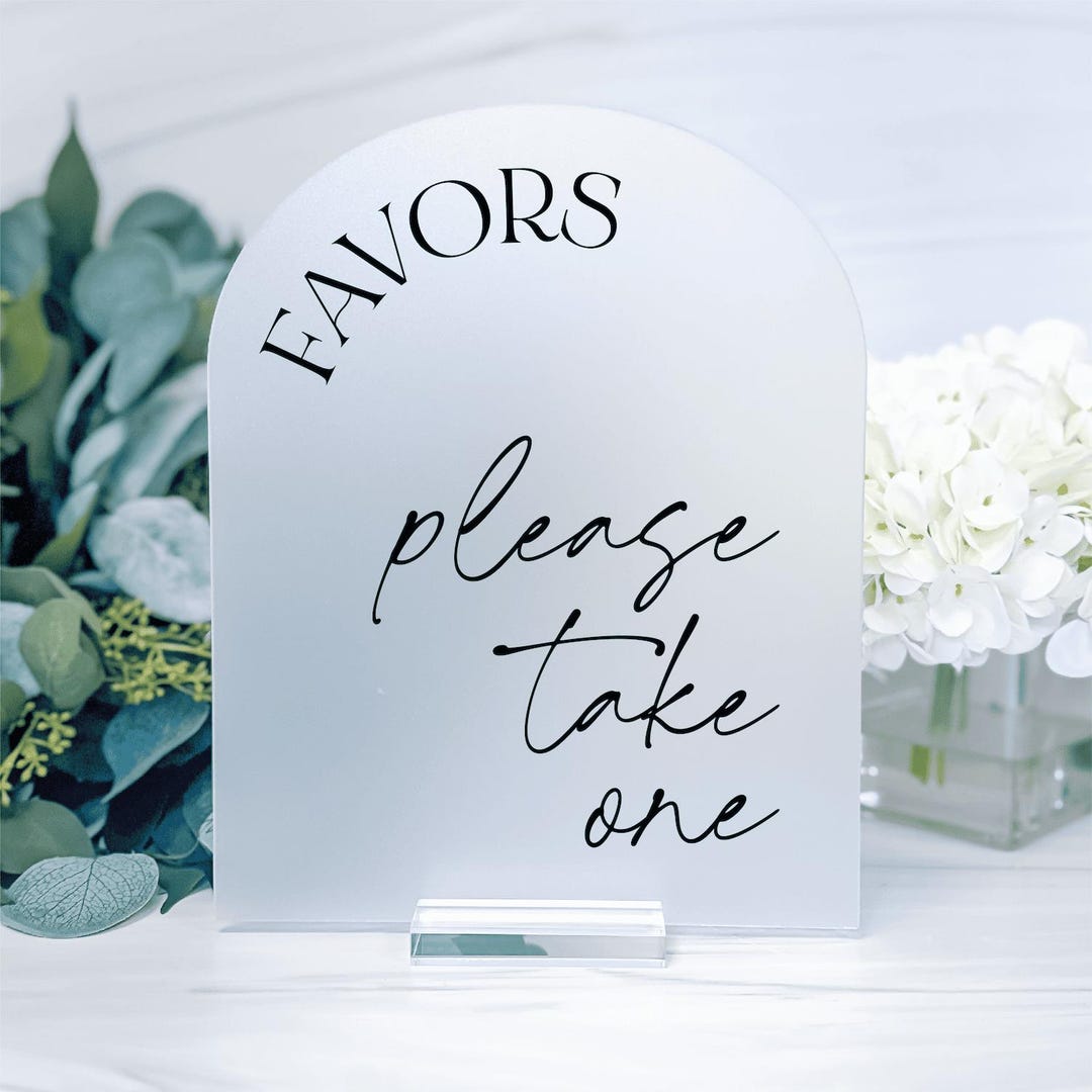 Favor Table Sign: Acrylic Wedding Display (customizable Text) - Etsy