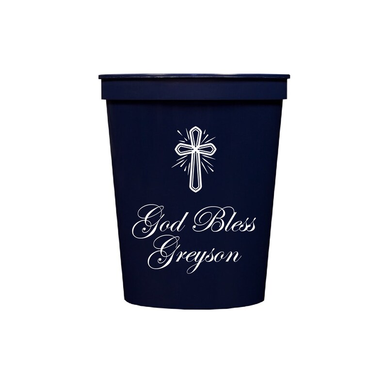 God Bless Personalized Christening/Baptism Stadium Cups | Etsy