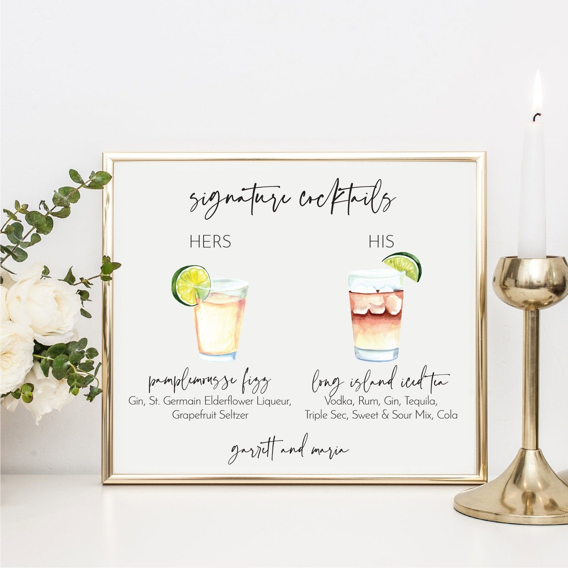 ️ 20 Wedding Signature Cocktail Sign Ideas - Hi Miss Puff