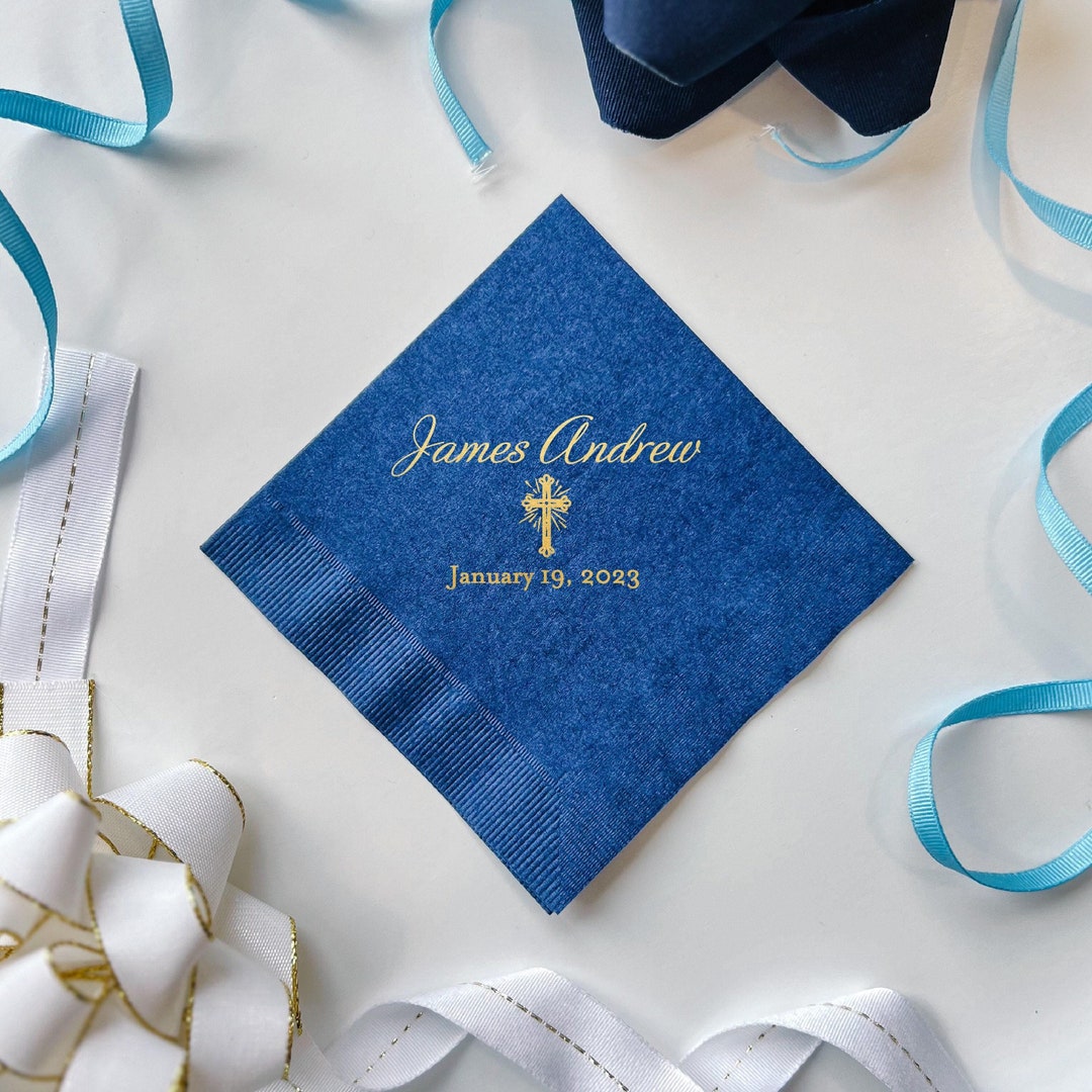 God Bless Personalized Christening Napkins, Baptism Napkins ...