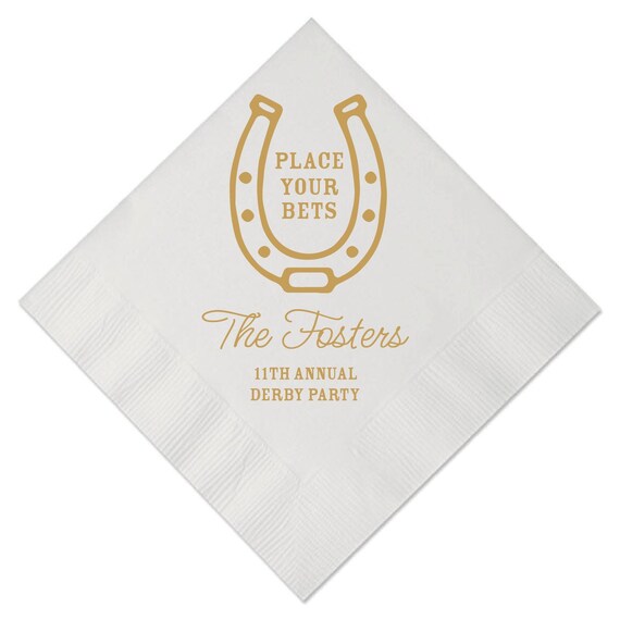 Place Your Bets - Kentucky Derby Personalized Napkin, Derby Cocktails ...