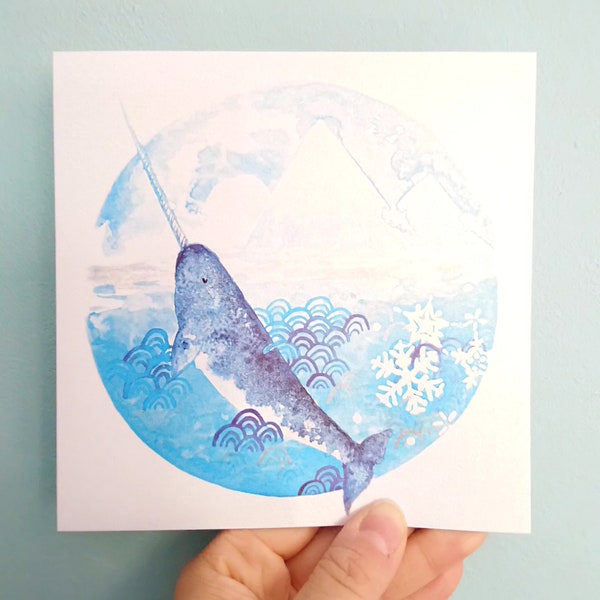 Narwhal Card - Etsy