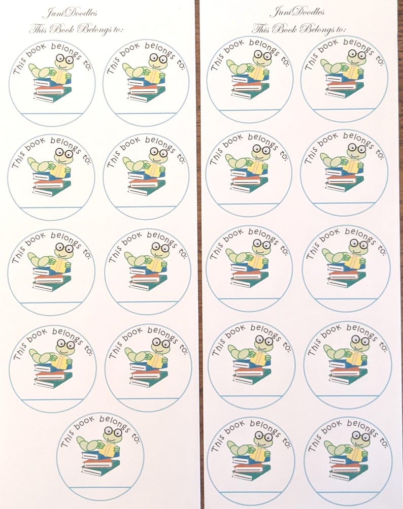 Sticker Sheet 32 Stickers - This Book Belongs to Stickers, Label for ...